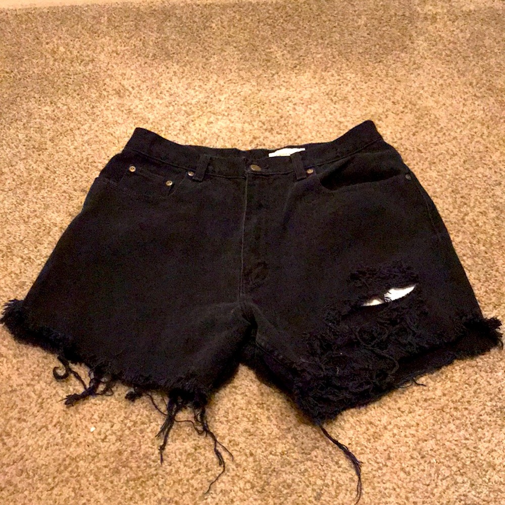 Vintage High Rise Black Daisy Dukes Shorts - Gem